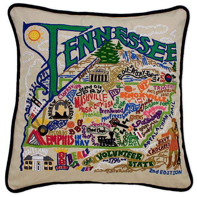 Hand Embroidered State Pillows