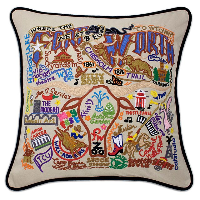 Hand Embroidered City Pillows