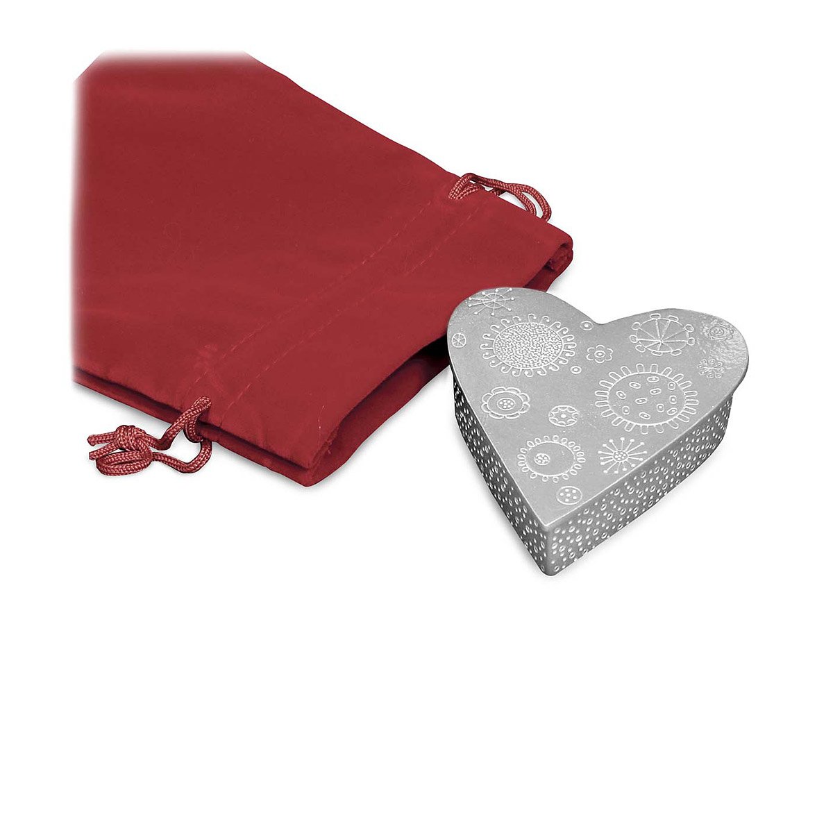 Heart With Flowers Treasure Box | Engraved Pewter Flower Designs ...