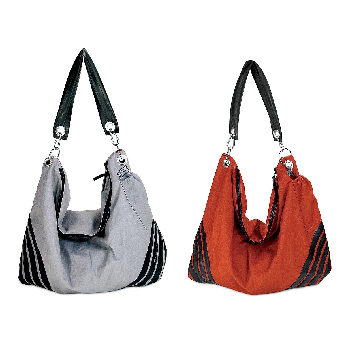 Reversible Bike Tube Striped Hobo | Rubber Handbag, Purse | Uncommon Goods