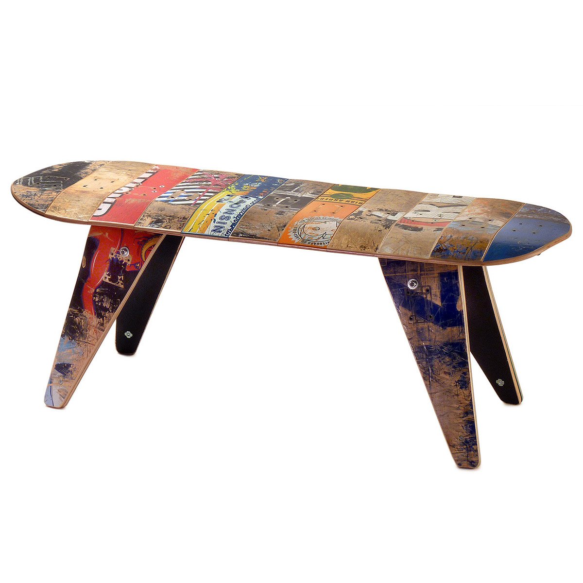 Uncommon Goods | Skateboard Bench | Skateboard bench, reclaimed skate ...