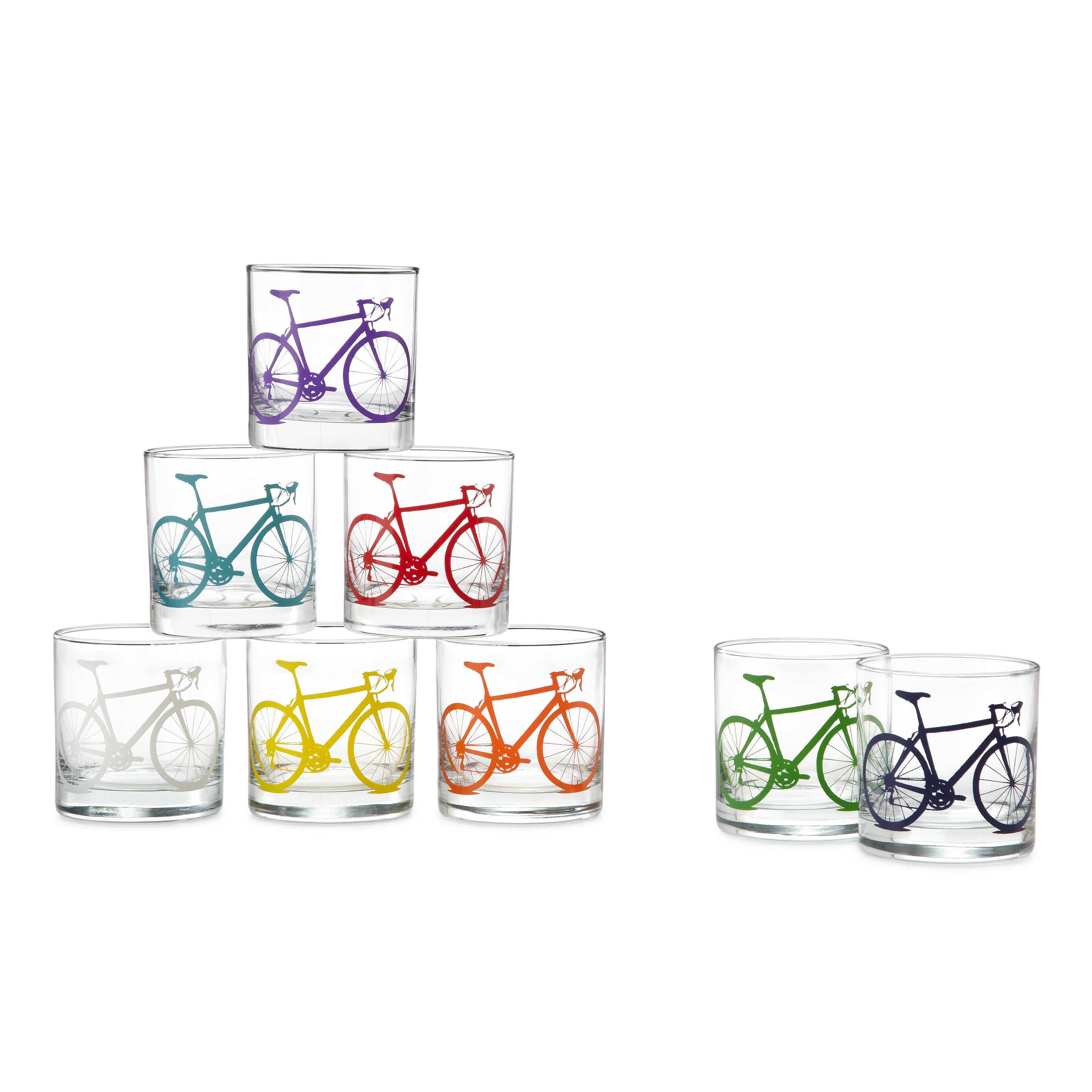 Bicycle Glasses - Set of 8 | Drinking Glasses for Cyclists | Uncommon Goods
