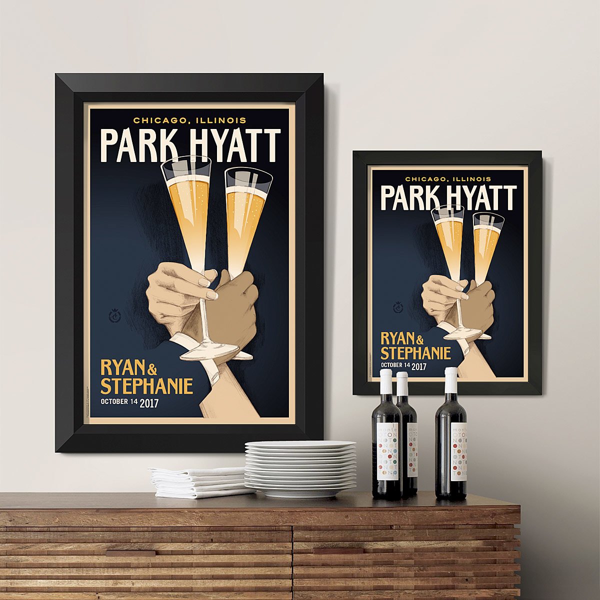 Uncommon Goods | First Toast Personalized Art | custom wedding gift