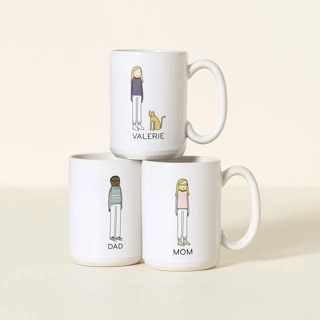 Personalized Family Mugs | Ceramic, Custom Artwork | Uncommon Goods