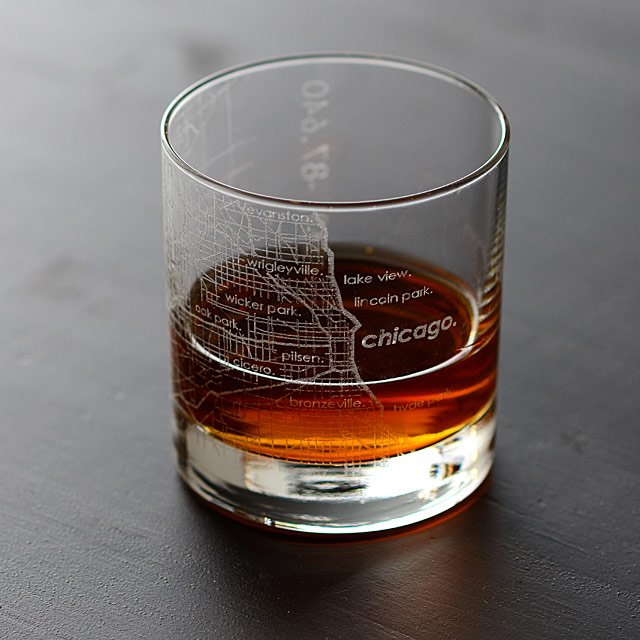 Uncommon Goods | Chicago - Urban Map Glass | NYC Rocks Glass, Chicago