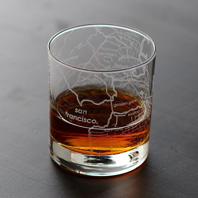 Urban Map Glass | NYC Rocks Glass, Chicago | Uncommon Goods