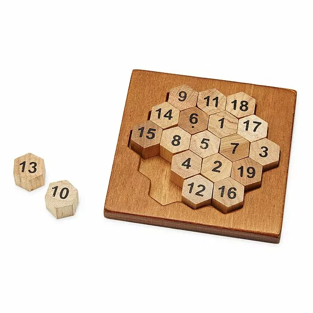 Uncommon Goods | Aristotle's Number Puzzle | math game wood block tile