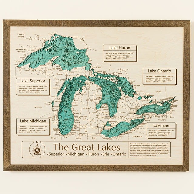 Lake Topography Art | Hand crafted lake map topography art | Uncommon Goods