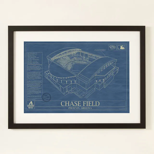 Large MLB Stadium Blueprints | Baseball Wall Art, Fenway Park, Wrigley ...