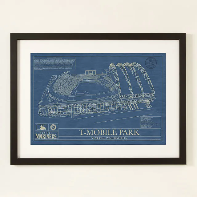 Large MLB Stadium Blueprints | Baseball Wall Art, Fenway Park, Wrigley ...