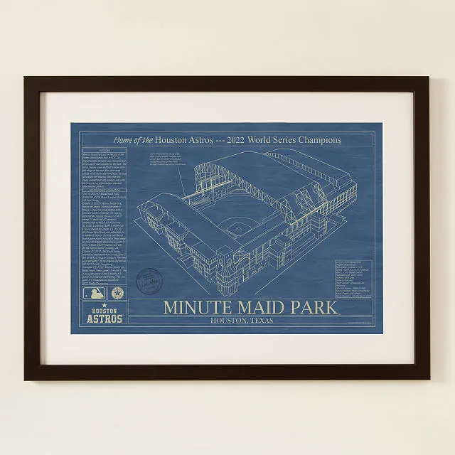 Large MLB Stadium Blueprints | Baseball Wall Art, Fenway Park, Wrigley ...