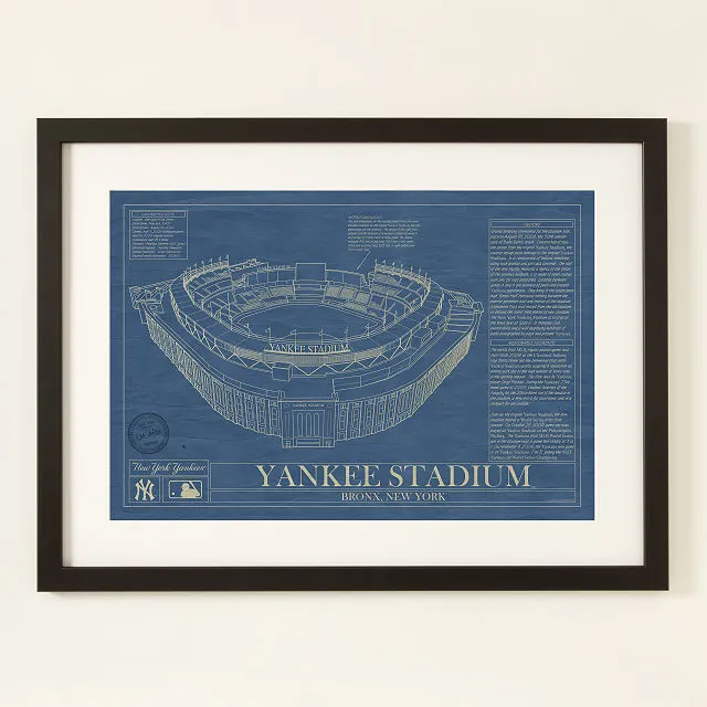 Large MLB Stadium Blueprints | Baseball Wall Art, Fenway Park, Wrigley ...