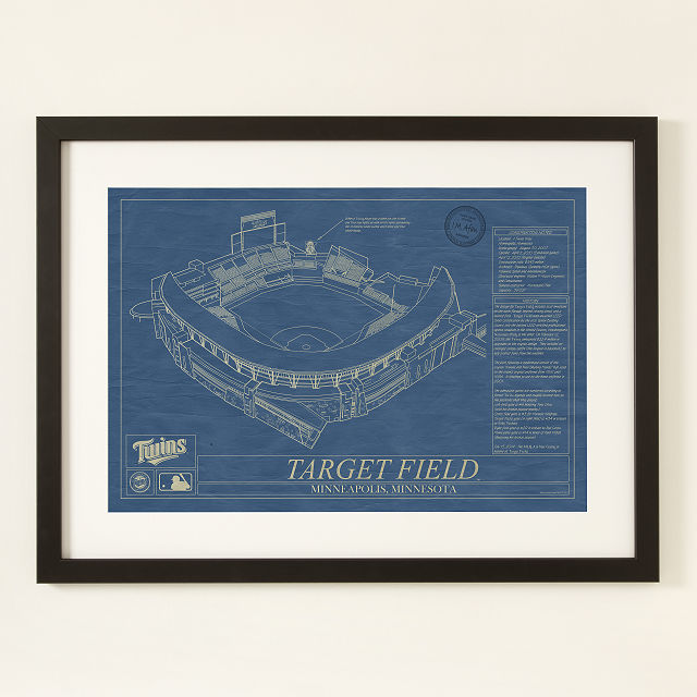 Large MLB Stadium Blueprints | Baseball Wall Art, Fenway Park, Wrigley ...