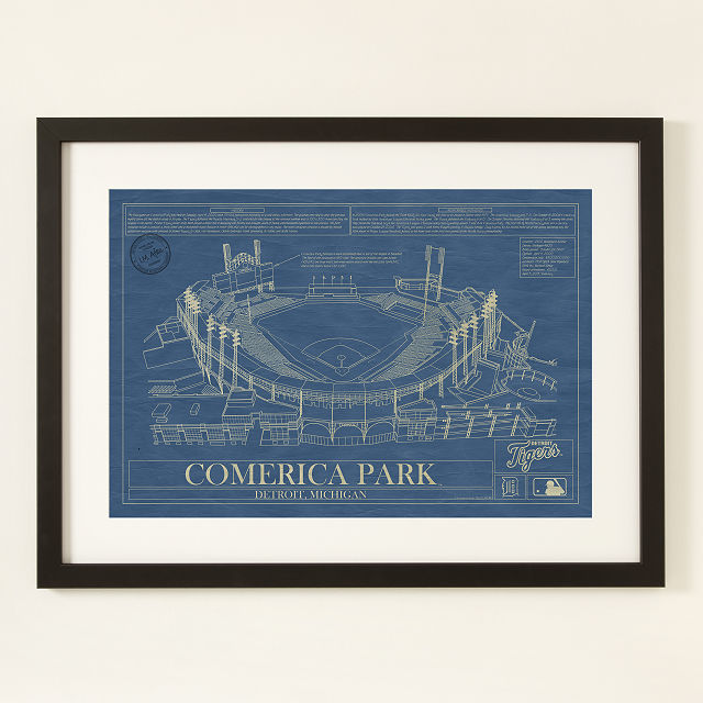 Large MLB Stadium Blueprints | Baseball Wall Art, Fenway Park, Wrigley ...
