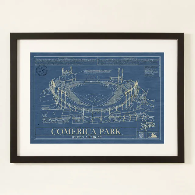 Large MLB Stadium Blueprints | Baseball Wall Art, Fenway Park, Wrigley ...