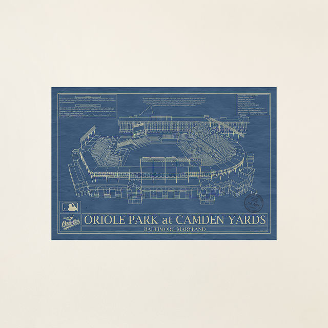Uncommon Goods | Large MLB Stadium Blueprints | Baseball Wall Art ...