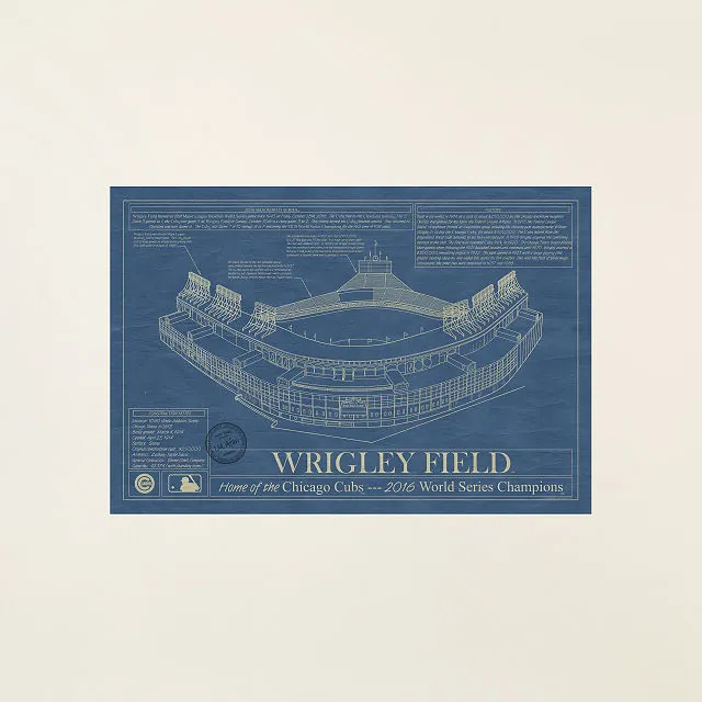 Large MLB Stadium Blueprints | Baseball Wall Art, Fenway Park, Wrigley ...