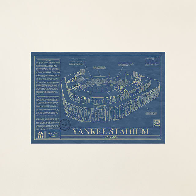 Large MLB Stadium Blueprints | Baseball Wall Art, Fenway Park, Wrigley ...