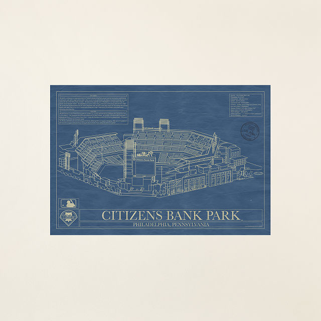 Large MLB Stadium Blueprints | Baseball Wall Art, Fenway Park, Wrigley ...