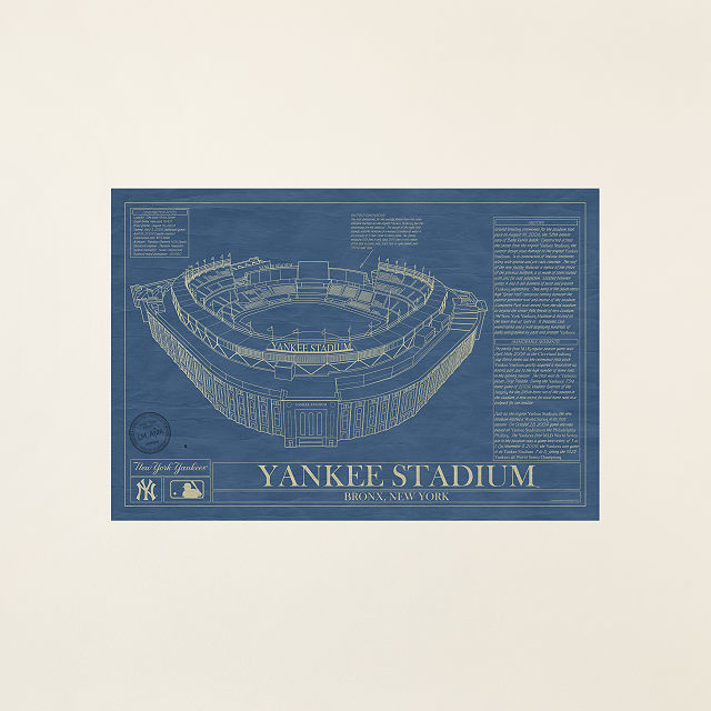 Large MLB Stadium Blueprints | Baseball Wall Art, Fenway Park, Wrigley ...