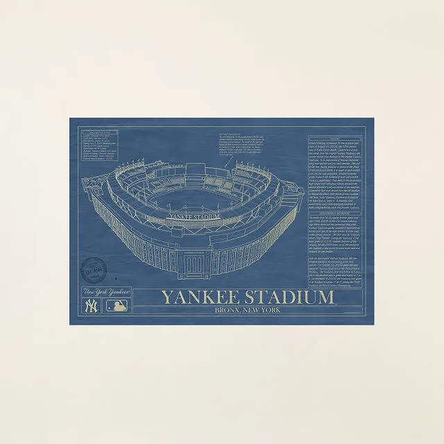Large MLB Stadium Blueprints | Baseball Wall Art, Fenway Park, Wrigley ...
