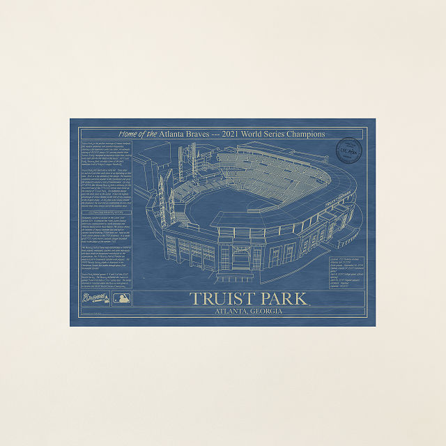 Large MLB Stadium Blueprints | Baseball Wall Art, Fenway Park, Wrigley ...