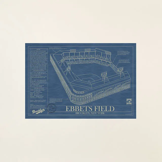 Large MLB Stadium Blueprints | Baseball Wall Art, Fenway Park, Wrigley ...