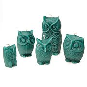 Owl Candles - Set of 5 | handmade unique family decoration | Uncommon Goods