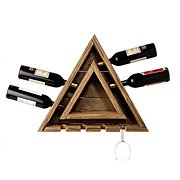 Triangular Wine Rack | Handmade Wood Wall Wine Rack | Uncommon Goods