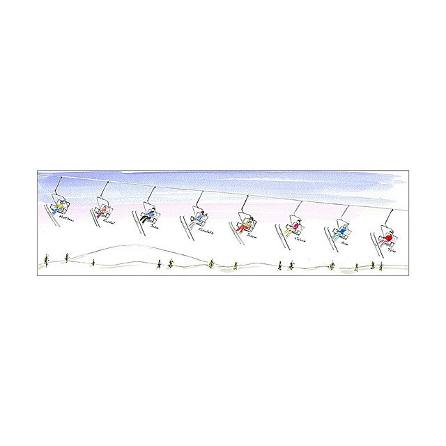 Personalized Family Ski & Snowboard Art