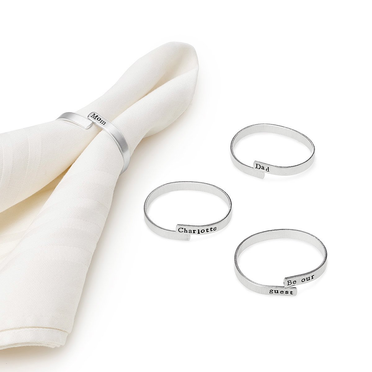 Personalized Napkin Rings - Set of 8 | metal napkin rings | Uncommon Goods
