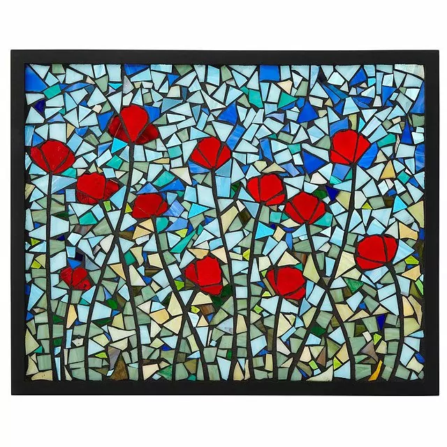 Poppies Stained Glass Panel | stained glass art | Uncommon Goods