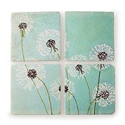 Dandelion Marble Coaster Set | marble coasters with flowers | Uncommon ...