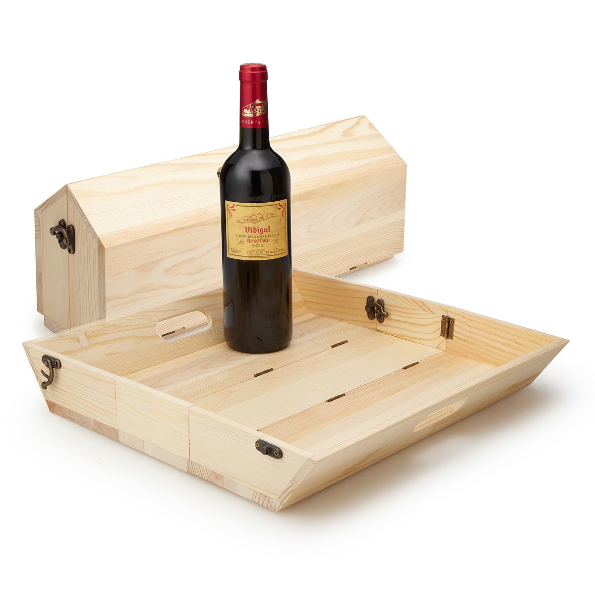 Convertible Wine Bottle Carrier and Serving Tray | wooden wine boxes ...
