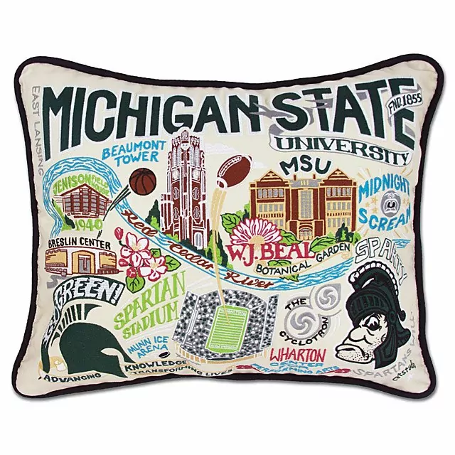 Uncommon Goods | Embroidered College Pillows | college decor
