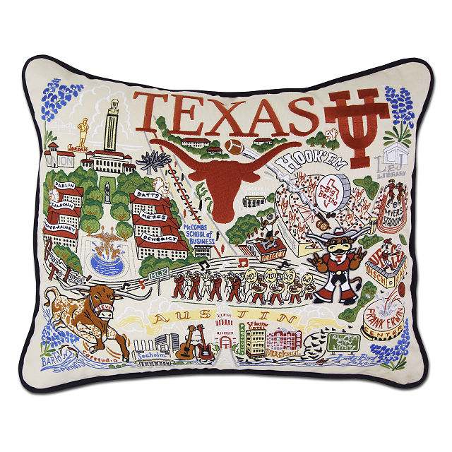 Uncommon Goods | University of Texas - Embroidered College Pillows ...