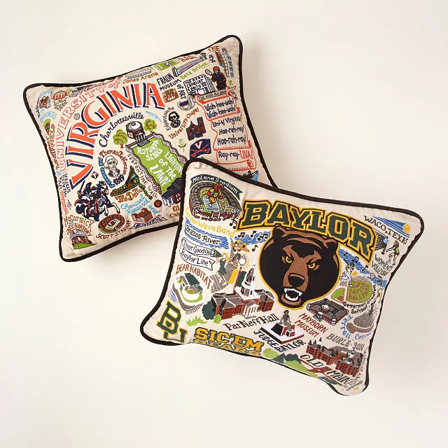 Uncommon Goods | Embroidered College Pillows | college decor