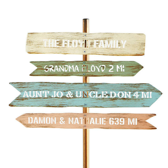 Personalized Family Member Signpost | Garden Art | Uncommon Goods