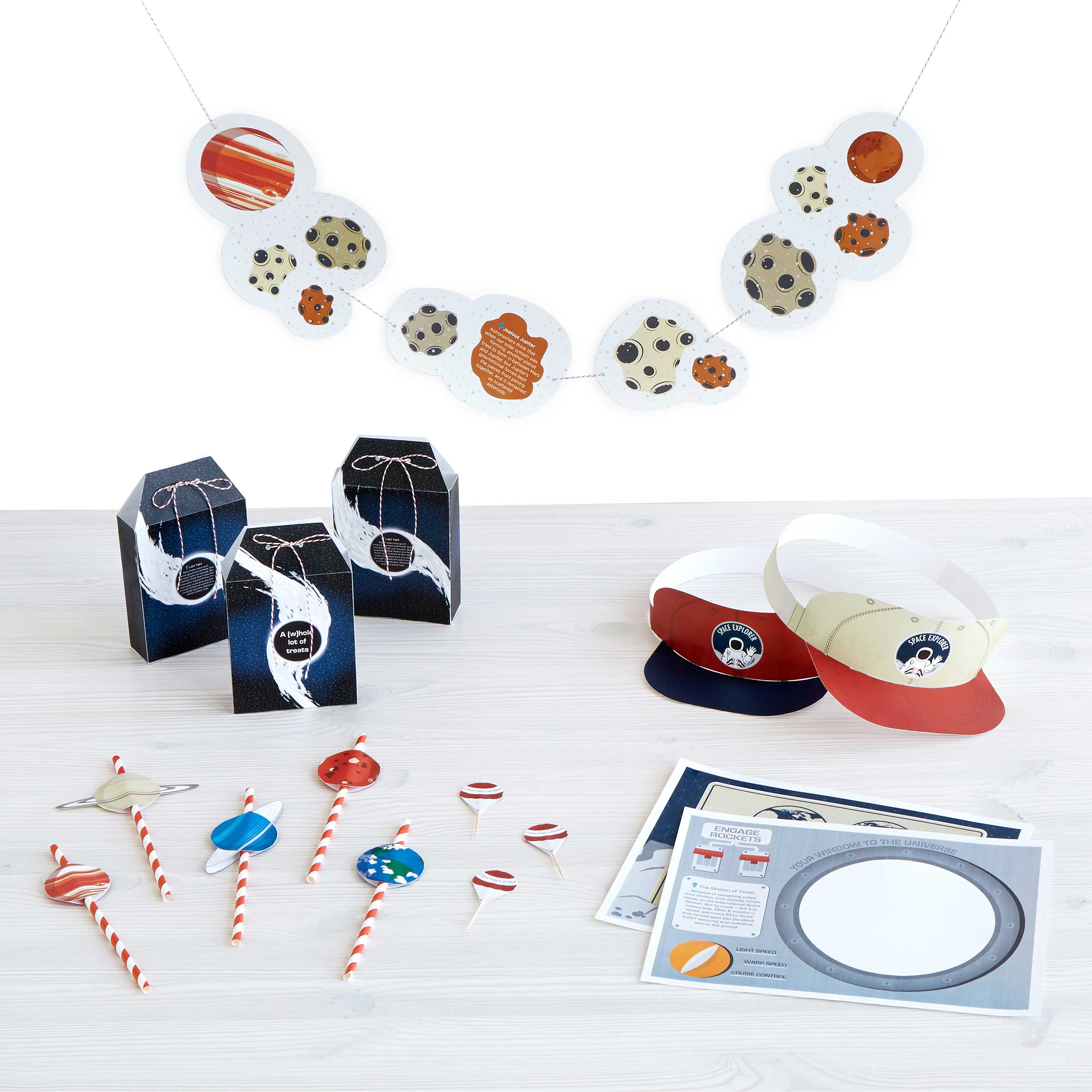 Uncommon Goods | Printable Outer Space Party Kit | downloadable cards ...