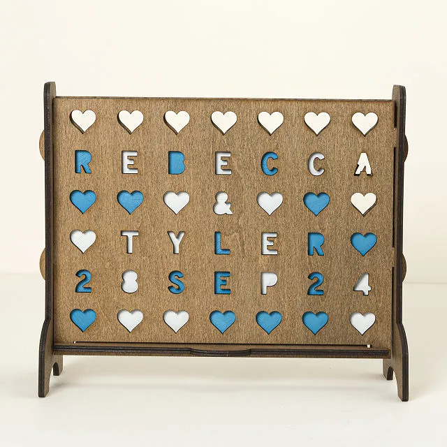 Uncommon Goods | Personalized Hearts Four-Across Game | connect 4