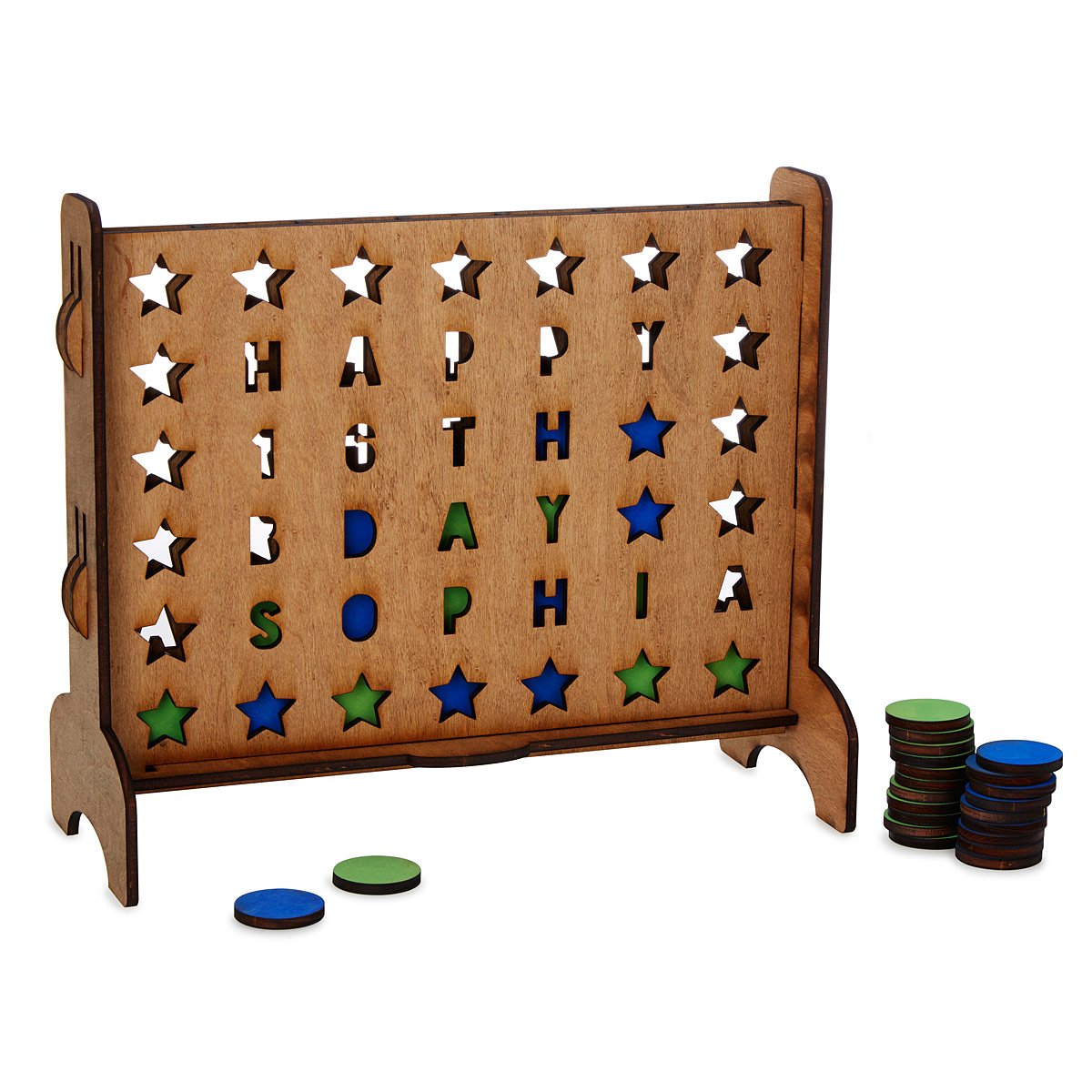 Personalized Stars Four-Across Game | connect 4 | Uncommon Goods