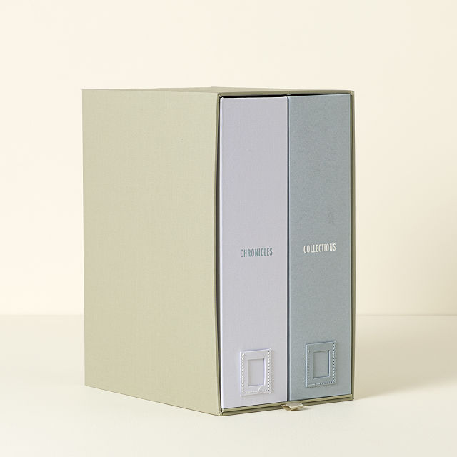 Uncommon Goods | Blue - Baby Keepsake Library | Baby Memories Organizer