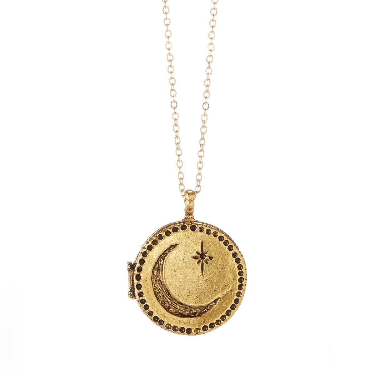 Moon Locket | Handmade Brass Necklace | Uncommon Goods