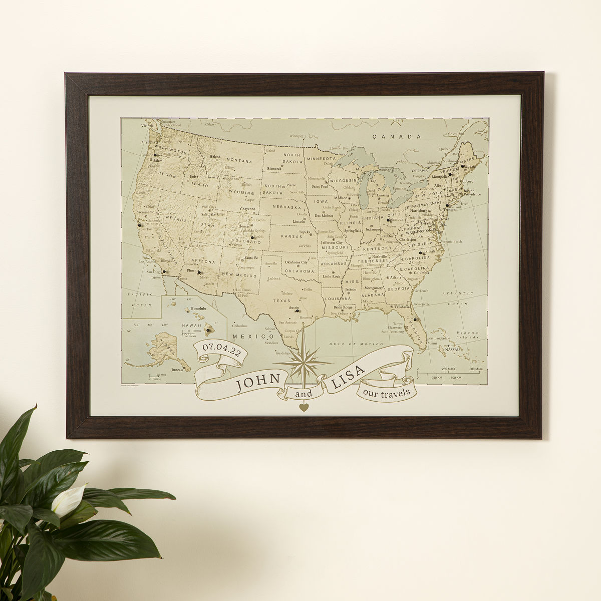 Uncommon Goods | Personalized Anniversary Pushpin USA Map | US Map ...