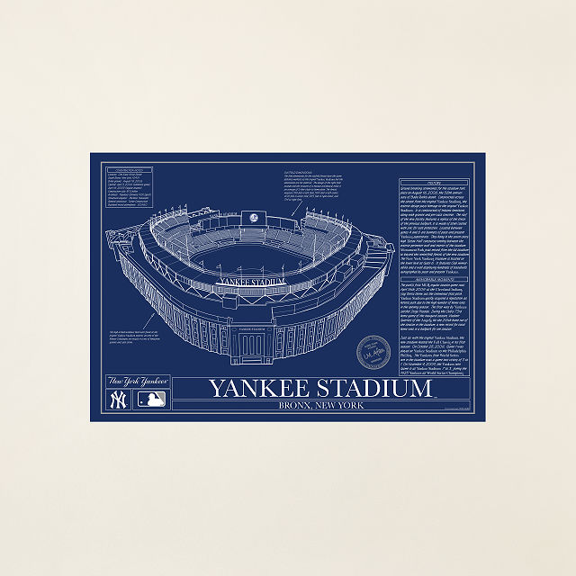 Large MLB Stadium Blueprints - Team Colors | Sport Lover Gifts; Sports ...