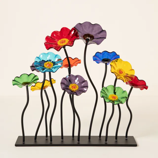 Glass Flower Garden Centerpiece | Flower Art, Unique Centerpiece ...