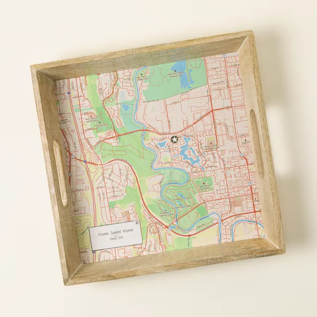 Uncommon Goods | Custom Map Serving Tray | Decorative Trays, Map Art