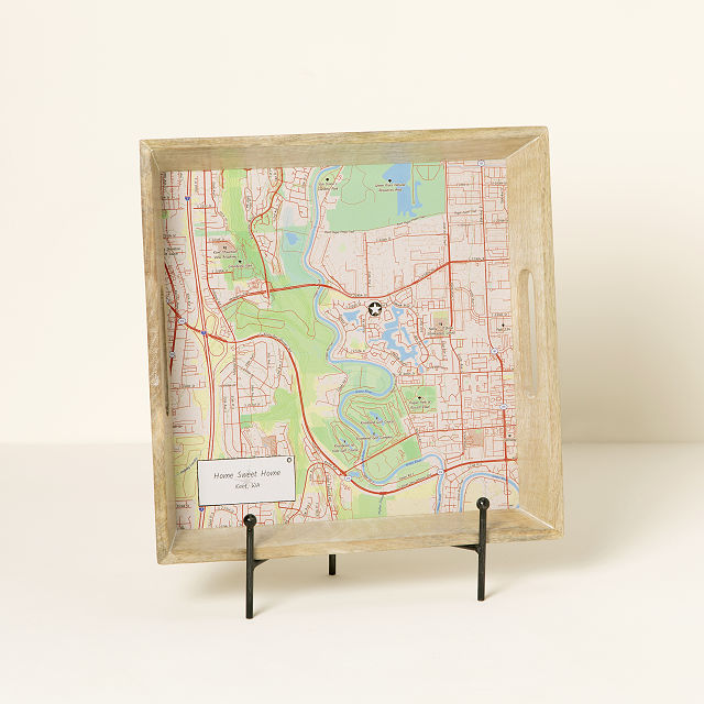Custom Map Serving Tray | Decorative Trays, Map Art | Uncommon Goods