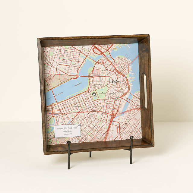Custom Map Serving Tray | Decorative Trays, Map Art | Uncommon Goods