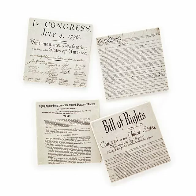 Uncommon Goods | Democracy Coasters - Set of 4 | The Constitution, The ...